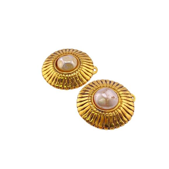 CHANEL | Jewelry | Chanel Fake Pearl Earrings Gold | Poshmark